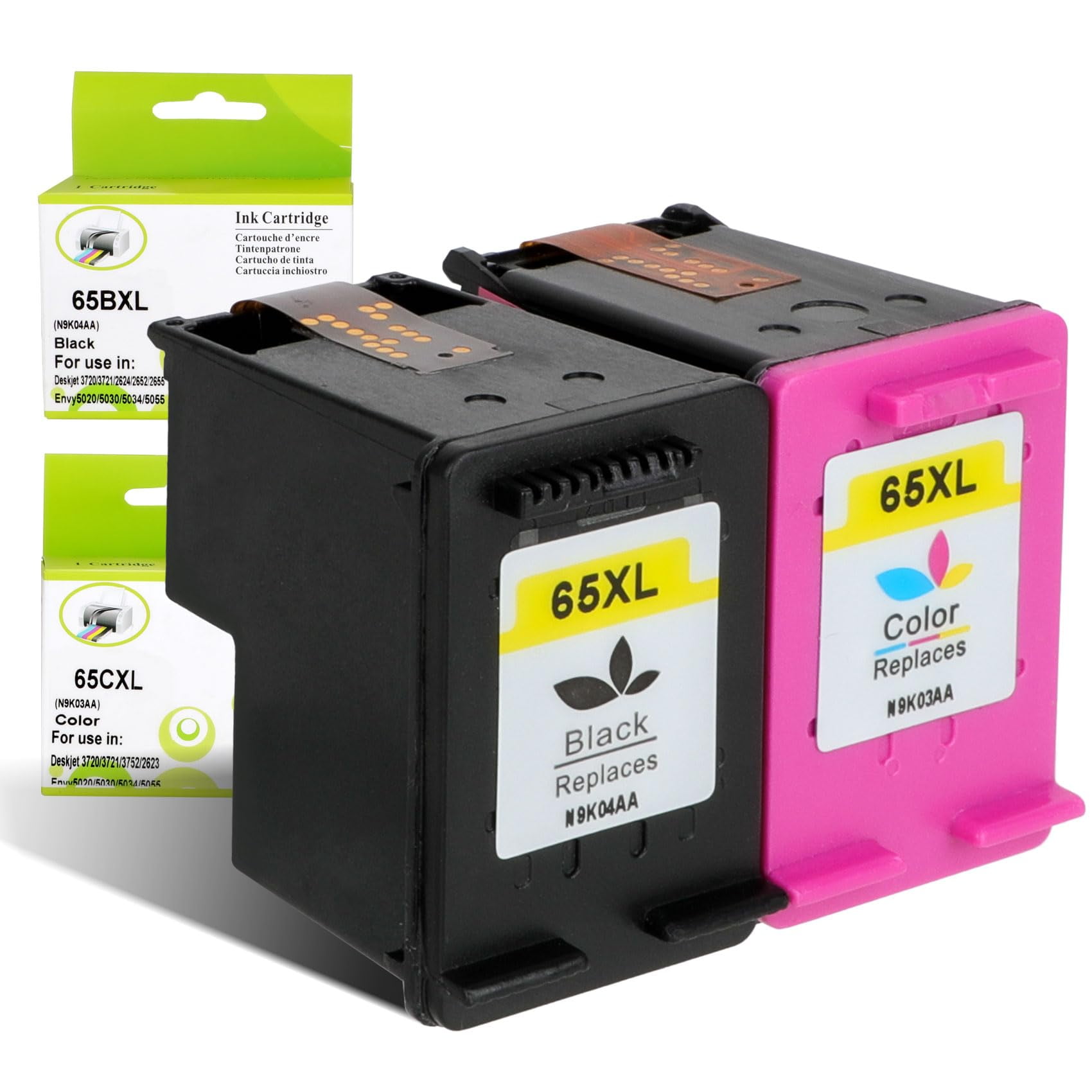 65XL Black and Color Combo Pack ink cartridges fit for hp65XL 65 XL ...