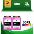 65XL Color Ink Cartridge Replacement for HP Color Ink 65 for Printers ...