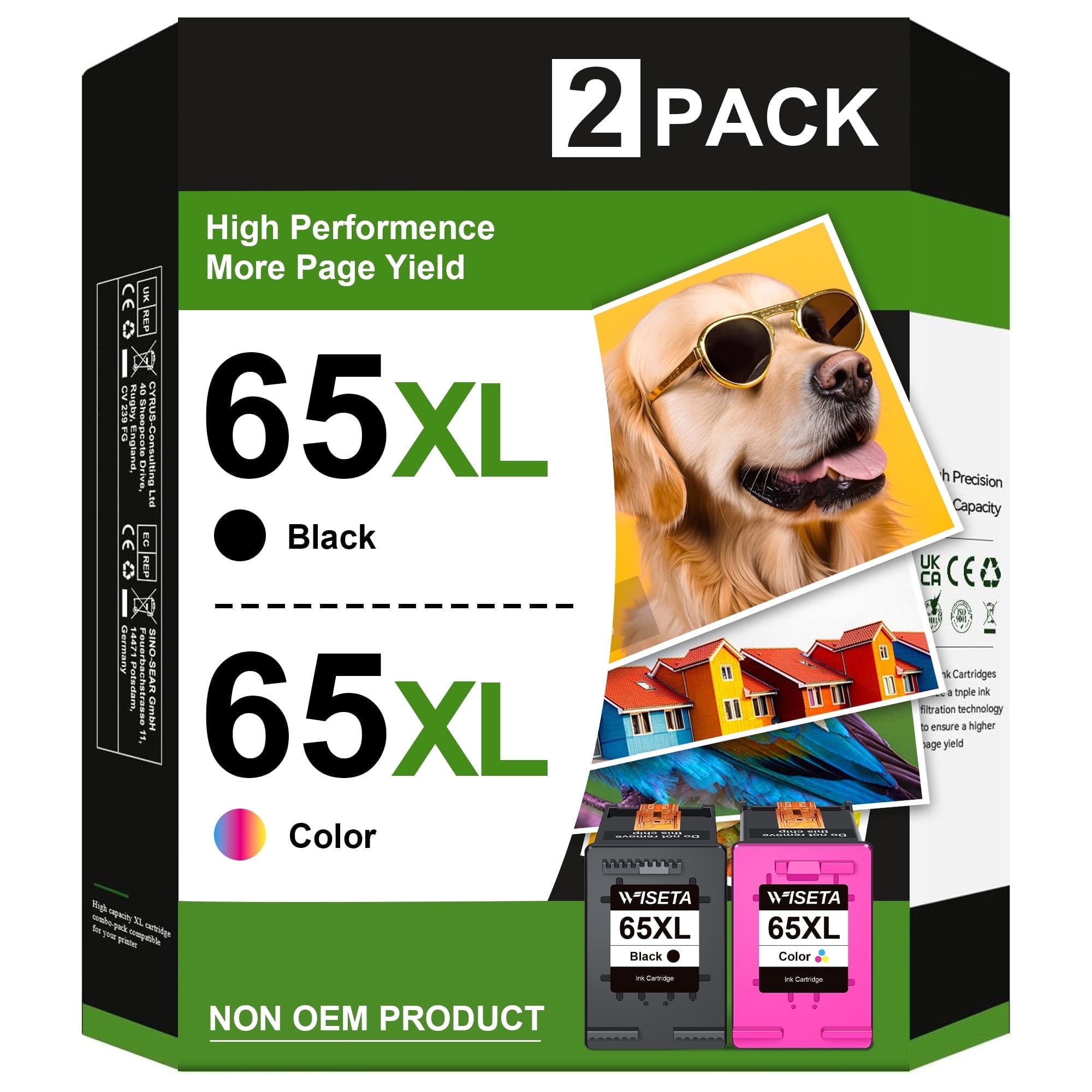 WISETA 65XL Ink Cartridge for HP 65 XL, For Envy 5058, 5055, DeskJet ...