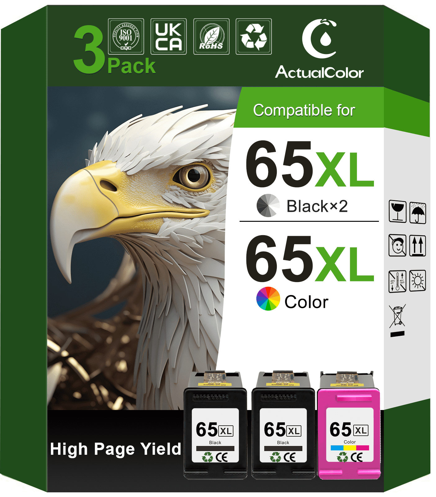 65 Ink Cartridge Compatible for HP Printer Ink 65 for HP 65XL Ink ...