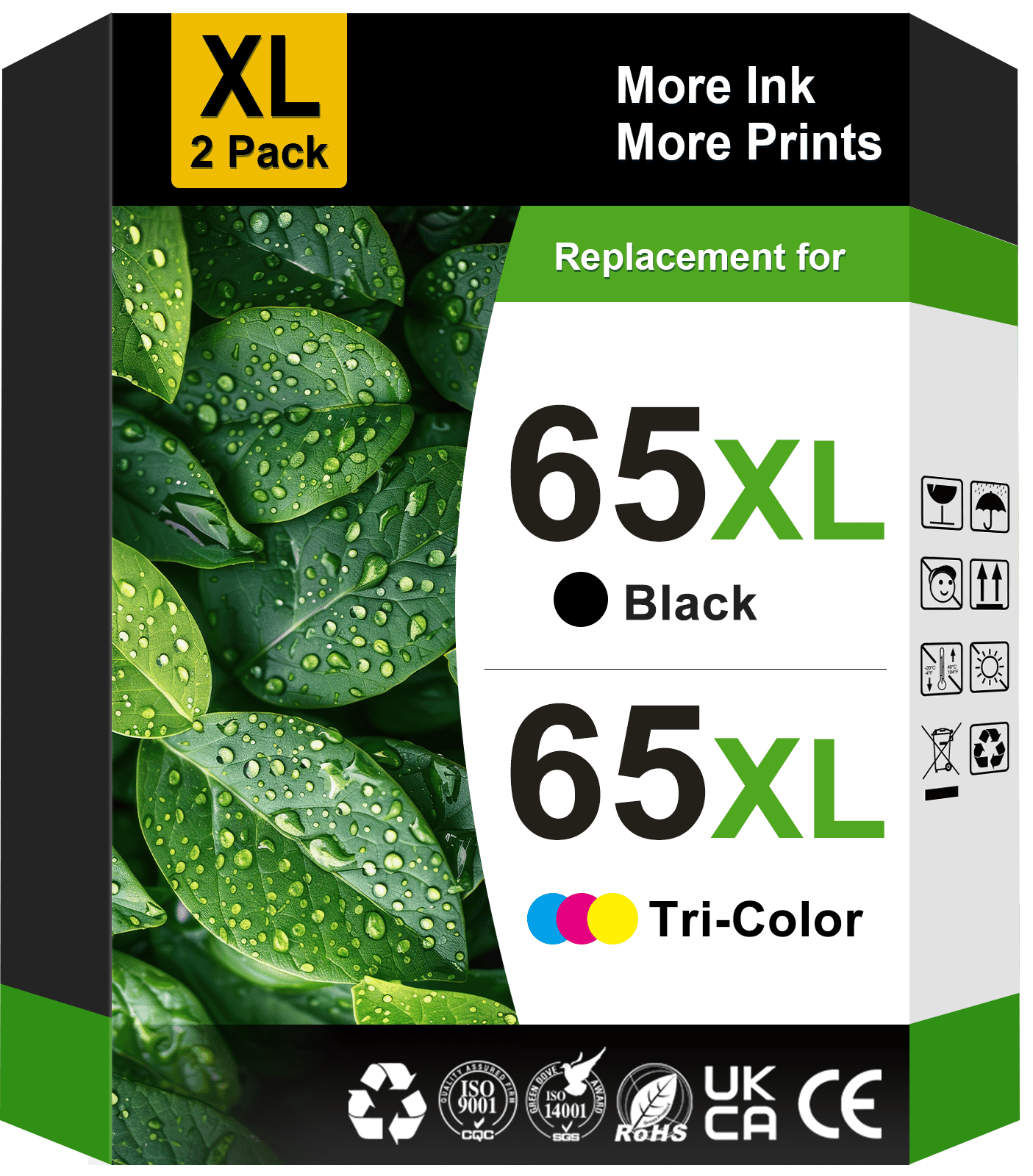 HP 65XL High Yield Ink Cartridge - Black and Tri-Color Pack for Envy 5055, DeskJet 3772, 3755 ...