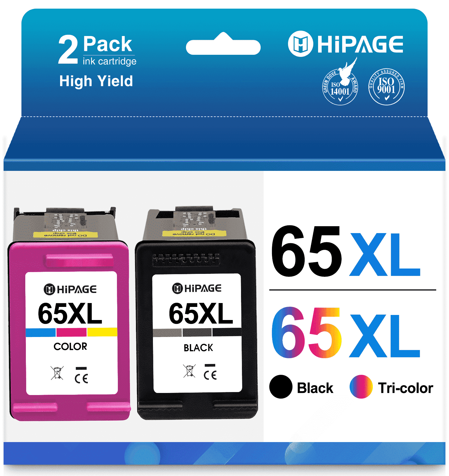 HP 65XL Printer Ink Cartridge, Black and Tri-Color, High Yield ...