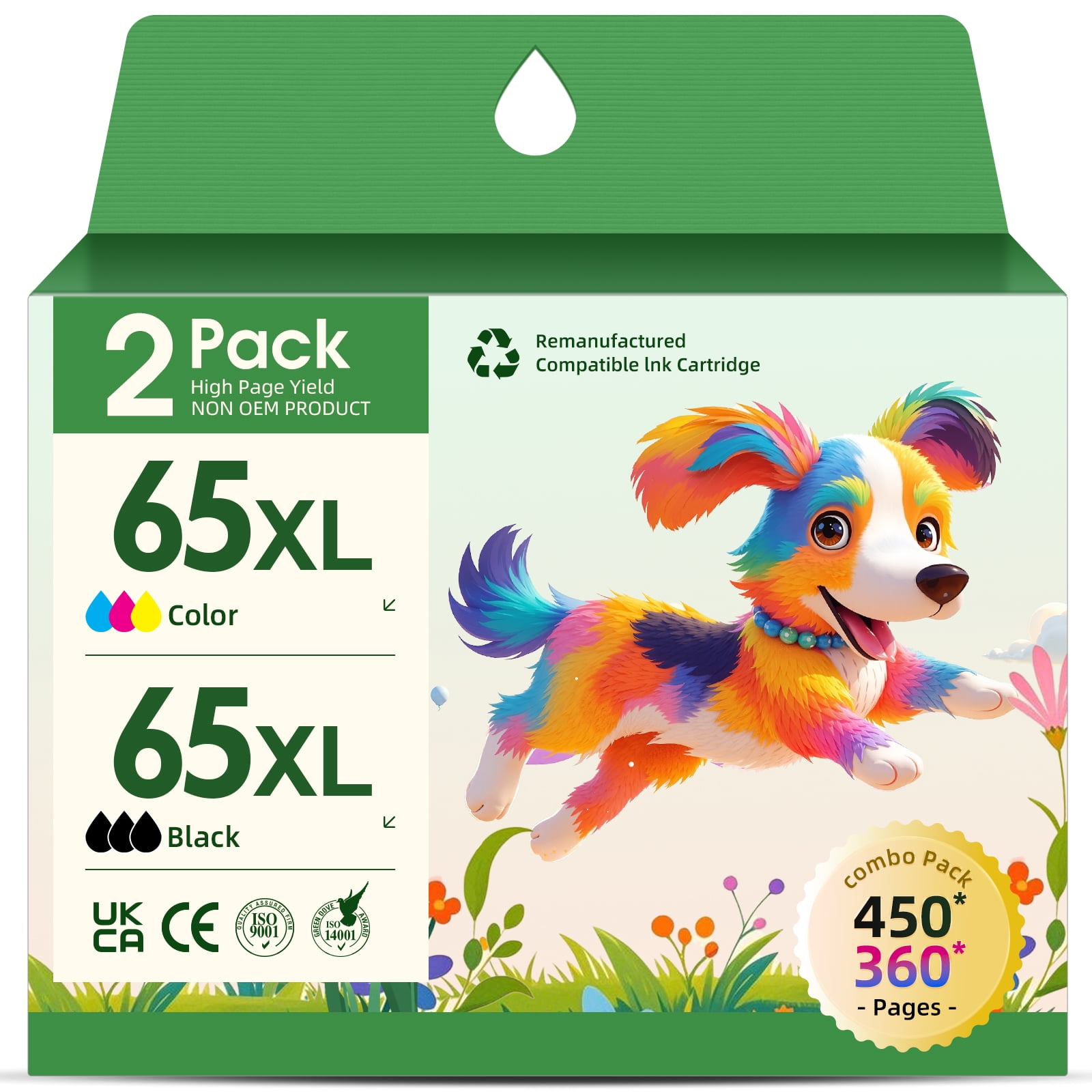 65XL Ink Catridge Compatible for HP 65 Ink Cartridge Combo Pack with HP ...
