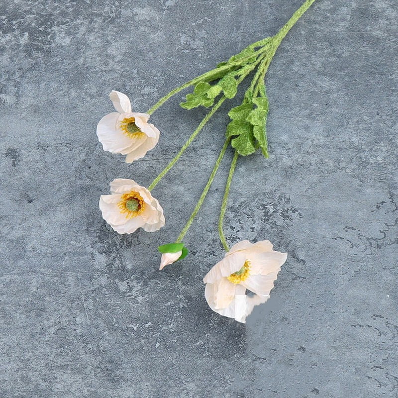 65cm Artificial Flowerr Poppy White Silk for Wedding Home Decoration ...