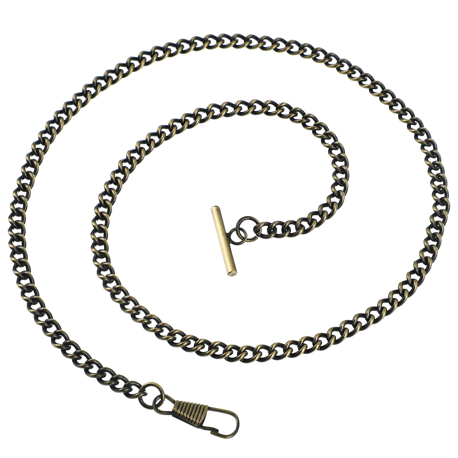 65cm Decent Metal Pocket Watch Chains Vintage T-bar Buckle Jeans Belt ...