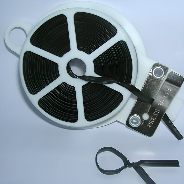 65ft (20m) BLACK flat Plastic Twist Tie Roll with Cutter - Walmart.com