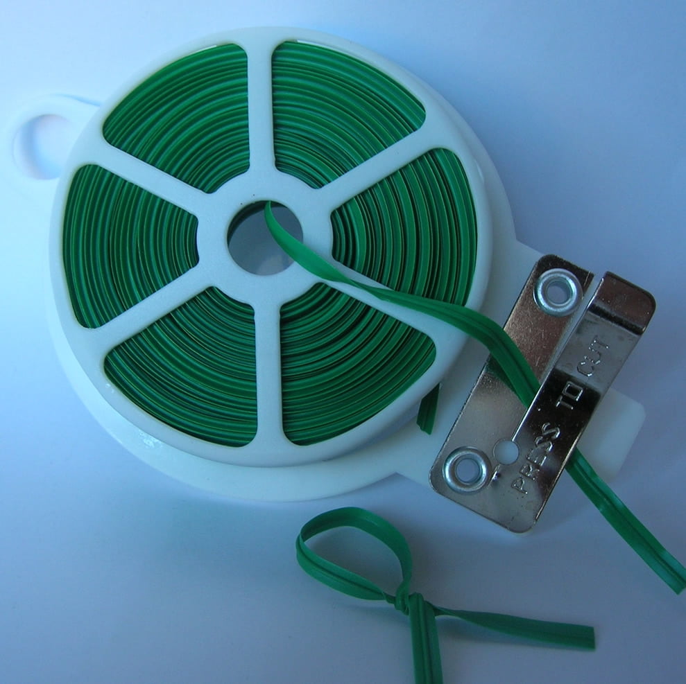 65ft (20m) GREEN flat Plastic Twist Tie Roll with Cutter - Walmart.com