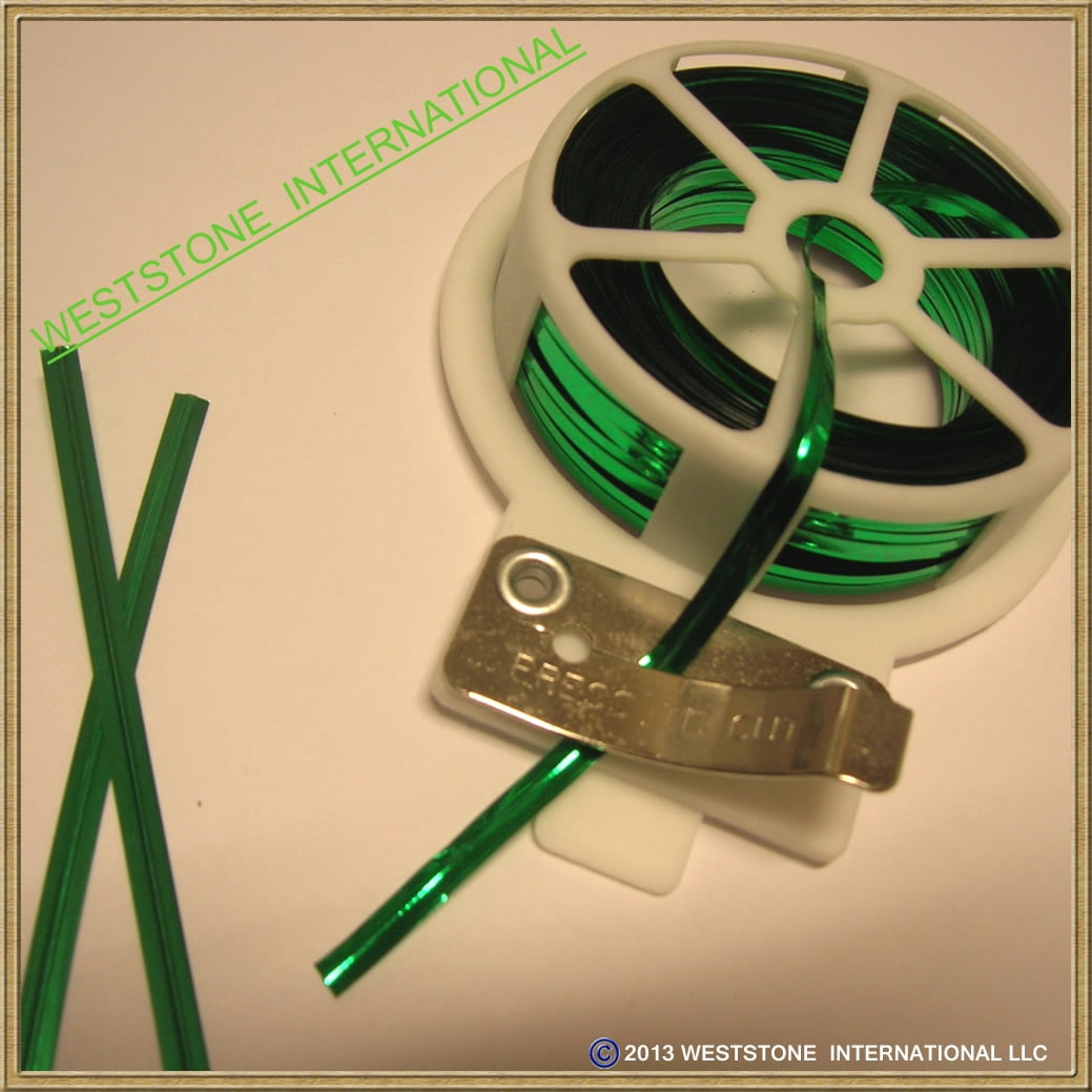 65ft (20m) Green Metallic Twist Tie Roll with Cutter - Qty 1 - Walmart.com