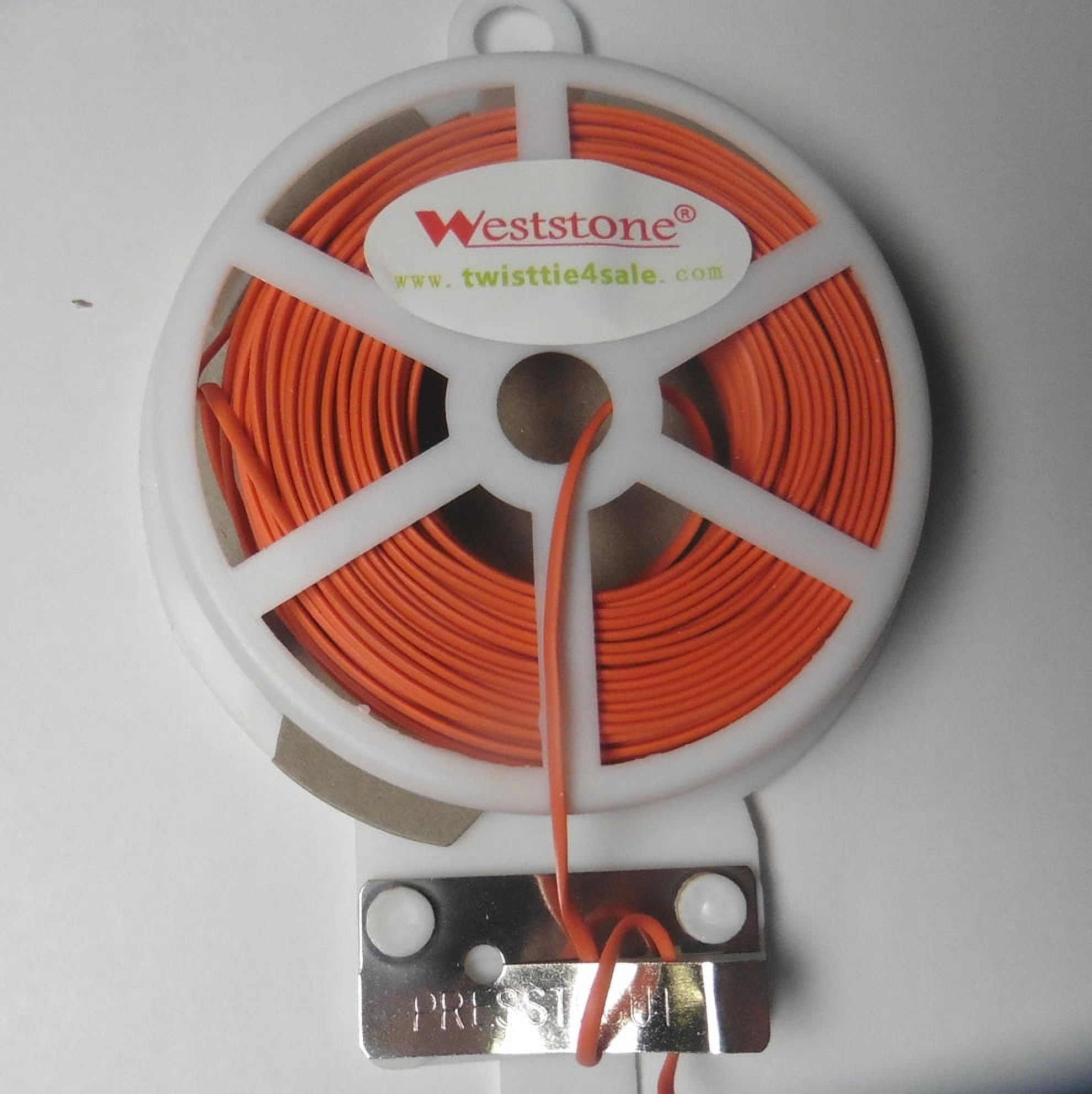 65ft (20m) ORANGE oval Plastic Twist Tie Roll with Cutter - Walmart.com