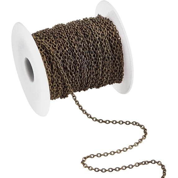 65ft Necklace Chains Unwelded Chains 2mm Metal Cable Link Chain Bronze ...