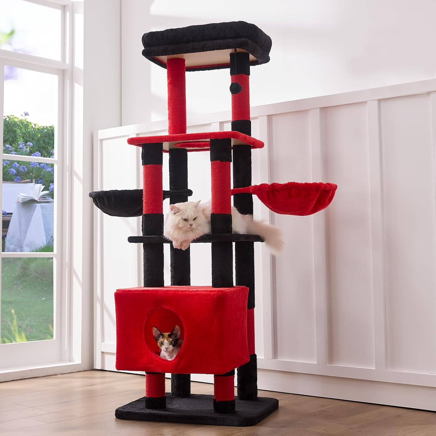 65in Heavy Duty Cat Tree Tower for Large Cats, Multi-Level Cat ...