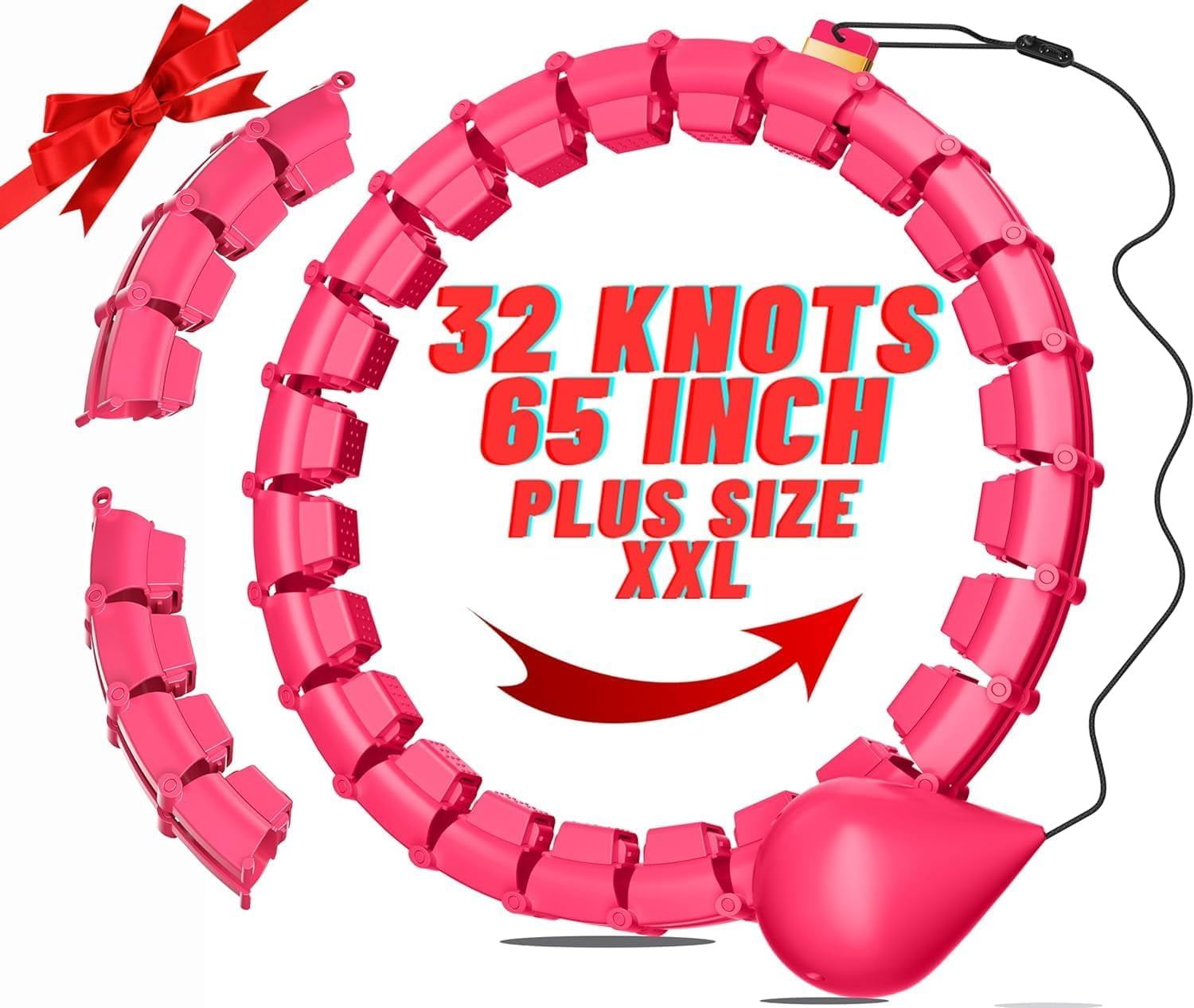 65inch 32 Knots Plus Size Quiet Weighted Hula Infinity Fitness ...
