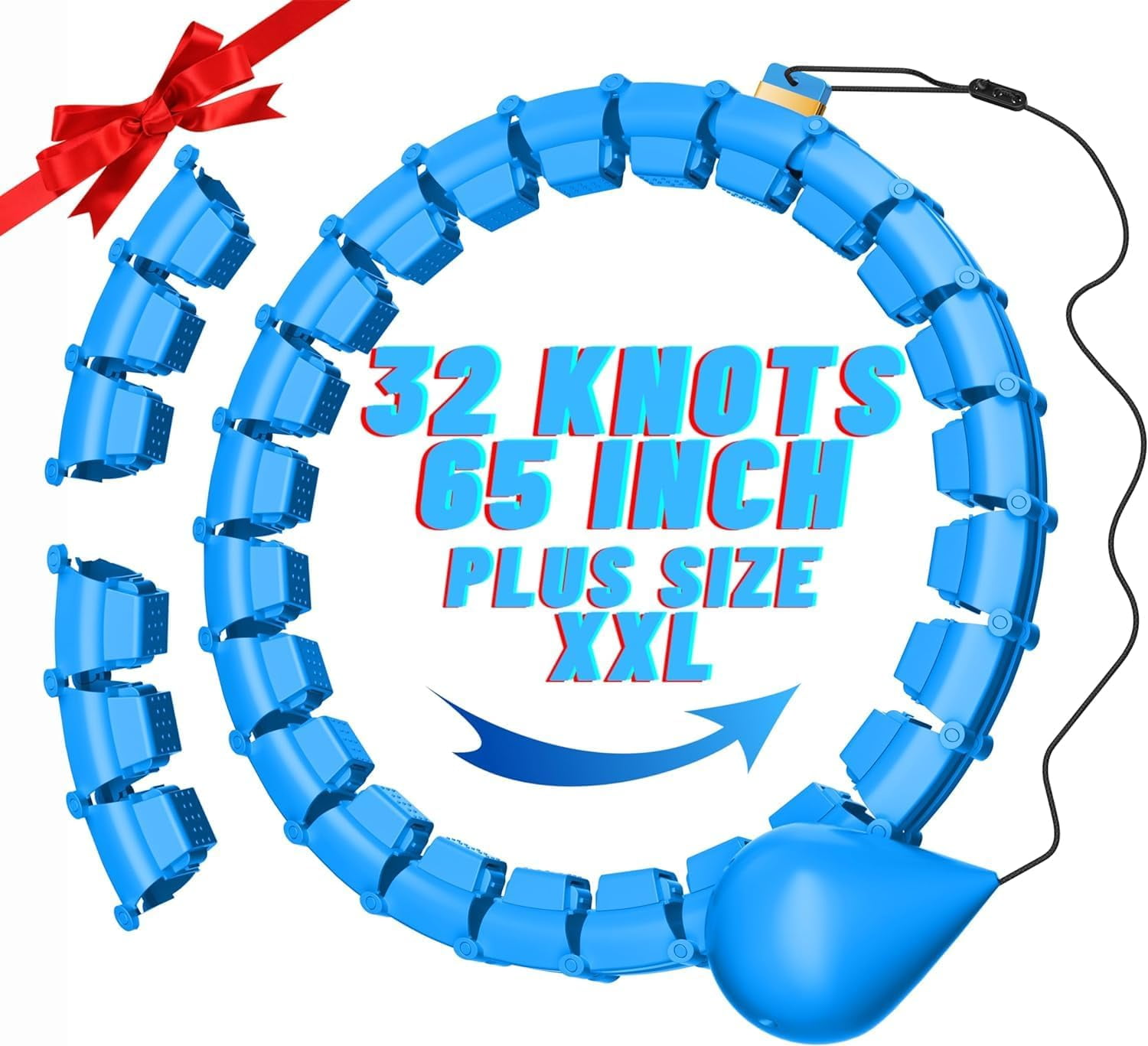 65inch 32 Knots Plus Size Quiet Weighted Hula Infinity Fitness ...