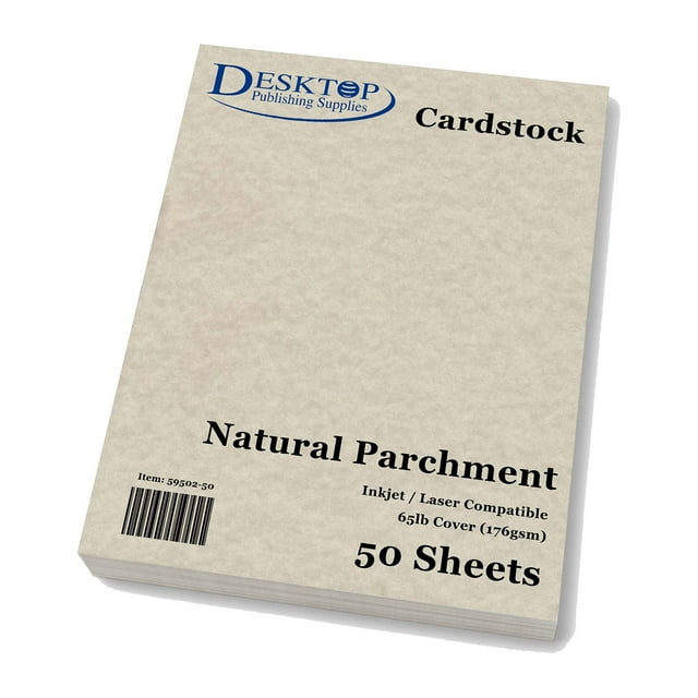 65lb Natural Parchment Cardstock OIF8 for Inkjet & Laser Printers (8 1/ ...