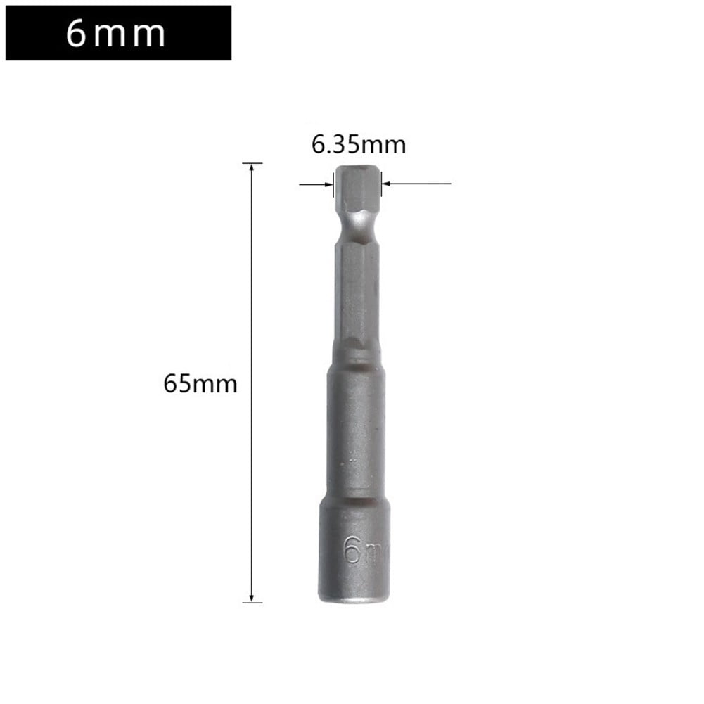 65mm Long 6mm Hexagon Nut Driver Drill Bit Socket Wrench Extension ...