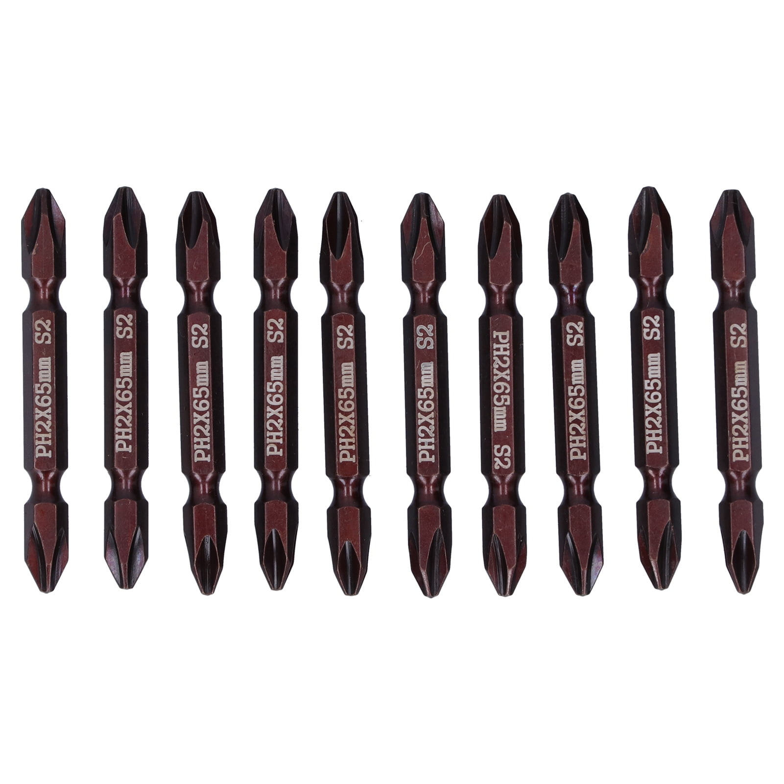 65mm PH2 Screwdriver Bits Magnetic Electric Screwdriver Head S2 DoubleHead Cross Bit(Redness ...