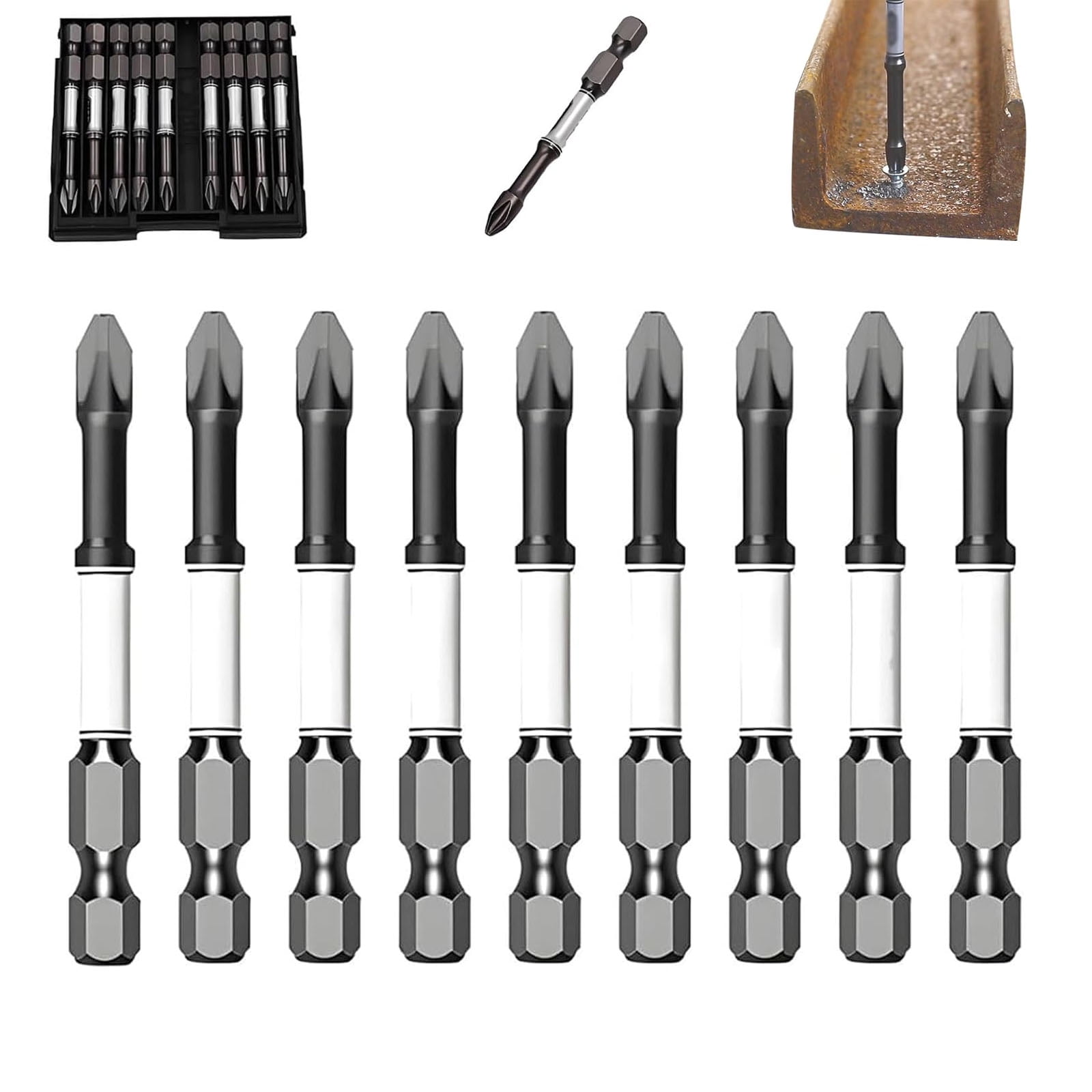 65mm Single Head Hexagon Shank Screwdriver Bits,High Magnetic Screwdriver Drill Bit Set,PH2 ...