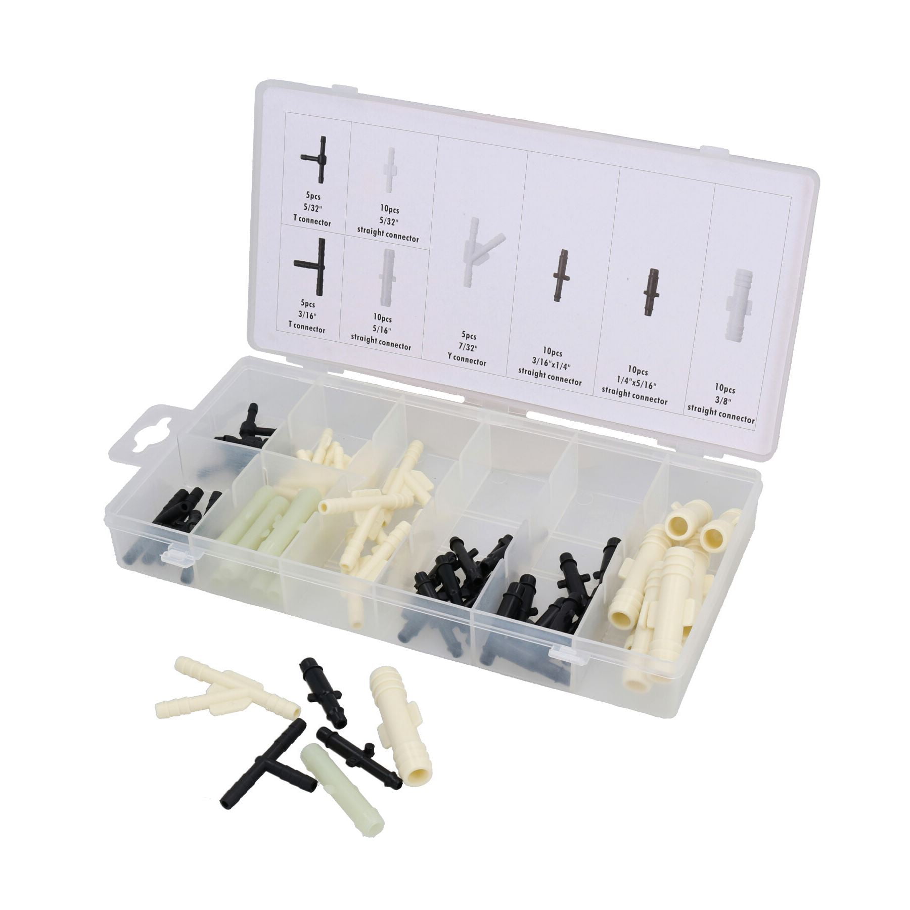 65pc Hose Vacuum Line Connector Hose Tail Attachment Y T Straight ...