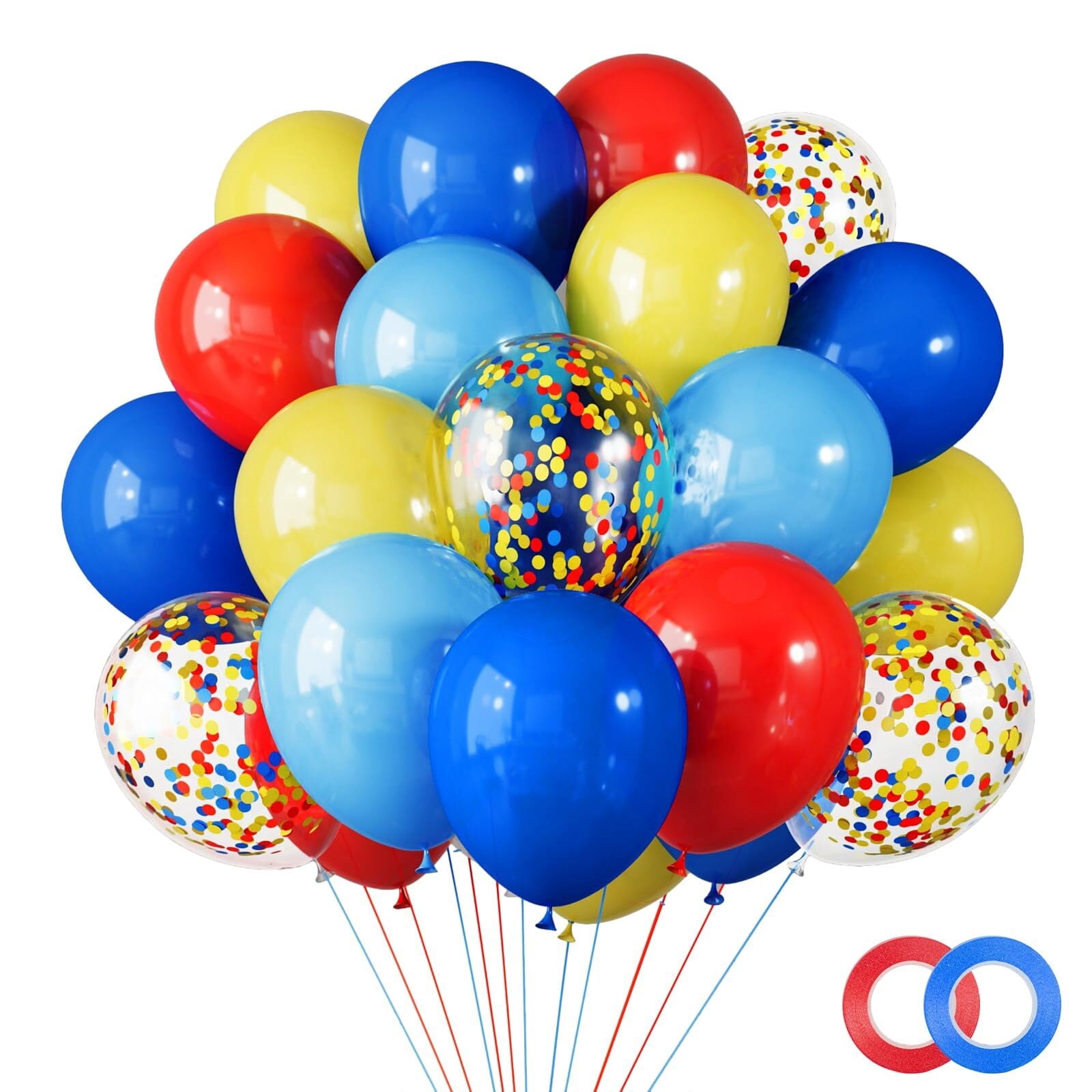 65pcs 12 Inches Red Black White Balloons Kit, Black Red White Confetti ...