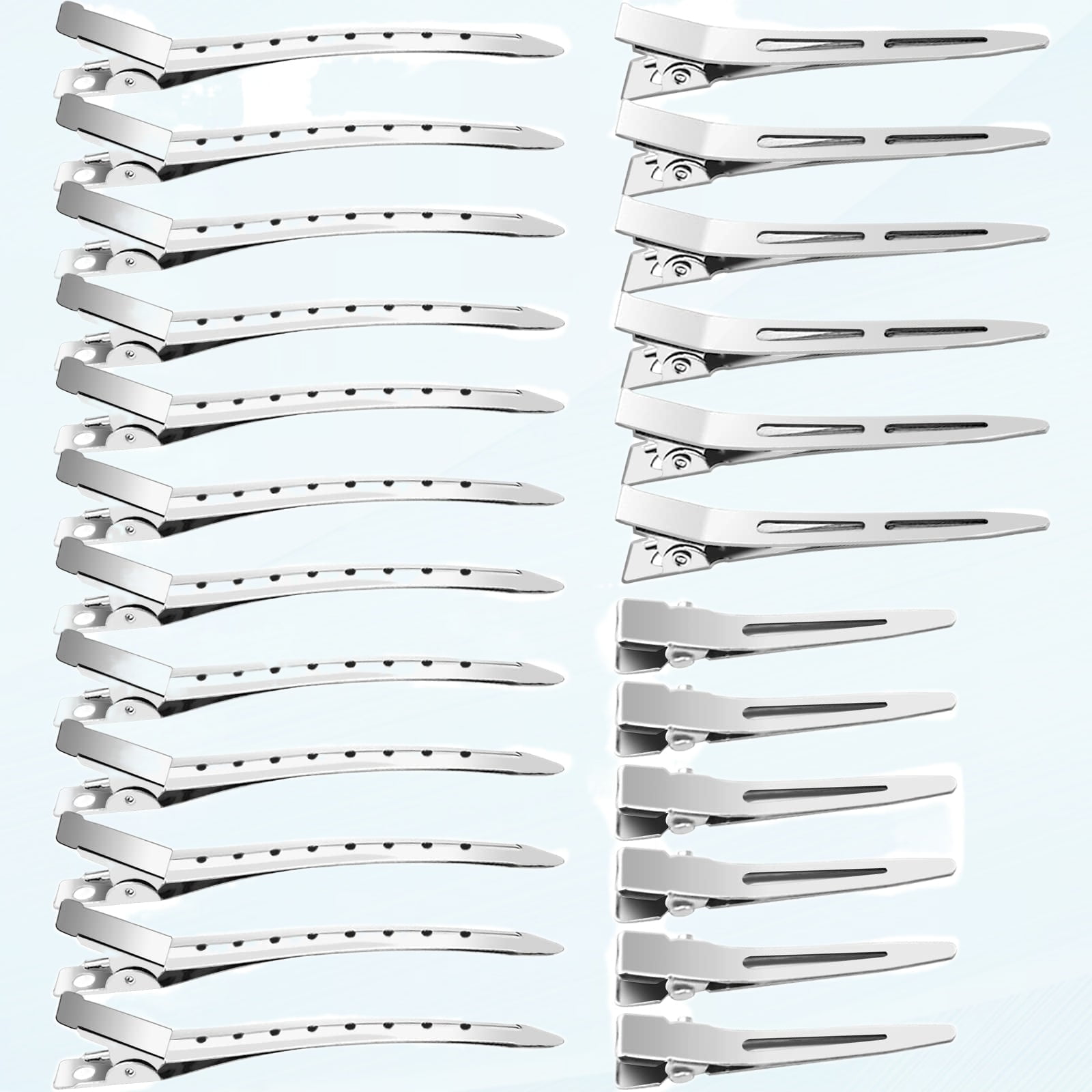 65pcs Duck Hair Clips for Sectioning, Metal Silver Alligator Clips for ...