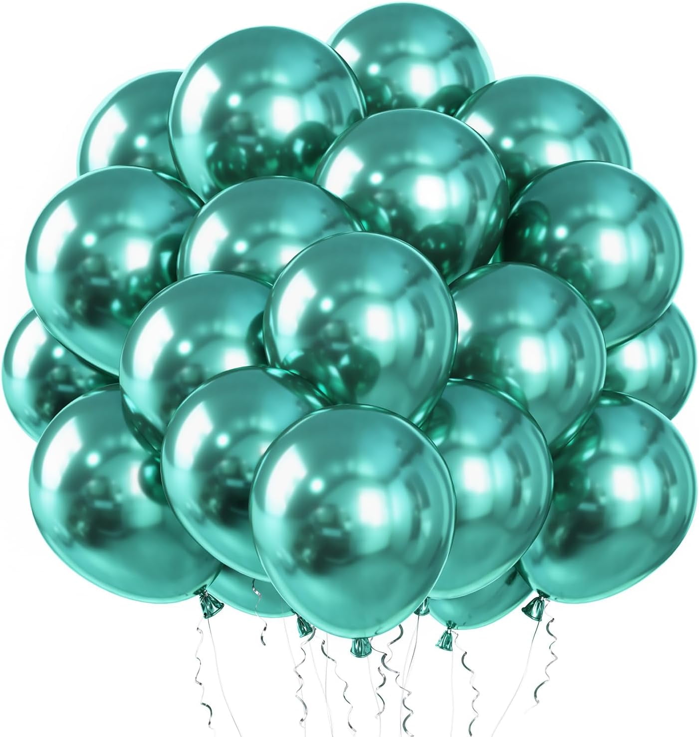 65pcs Turquoise Balloons: Metallic Green Latex Balloons for Party ...