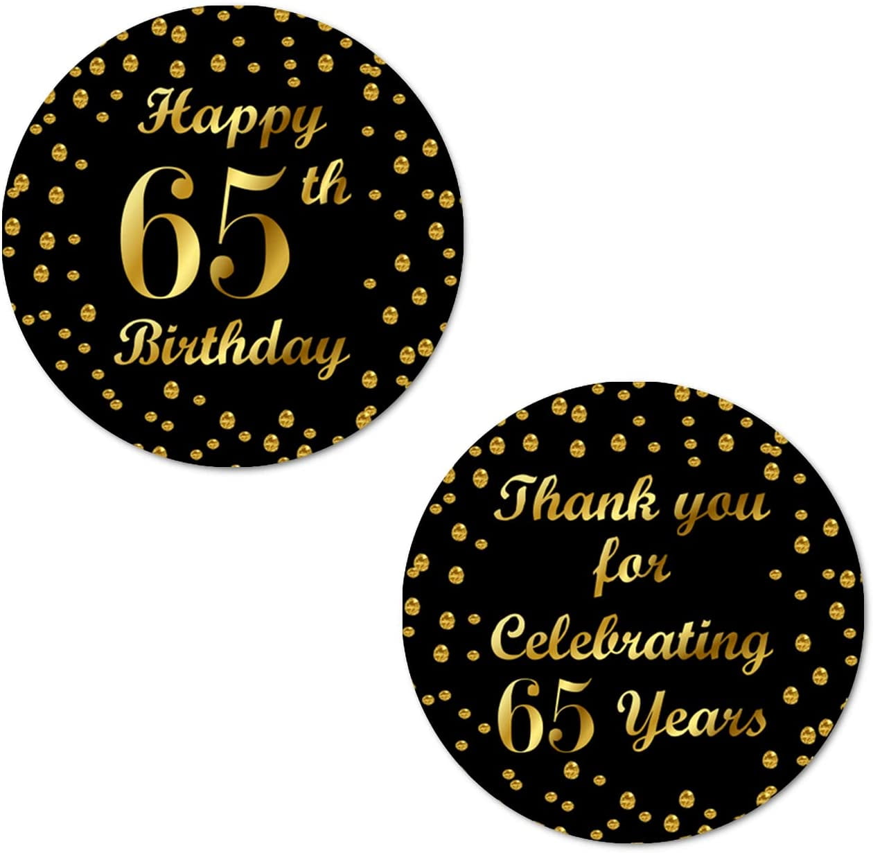 65th Birthday Round 2 Inch Big Glossy Stickers, Thank You for ...