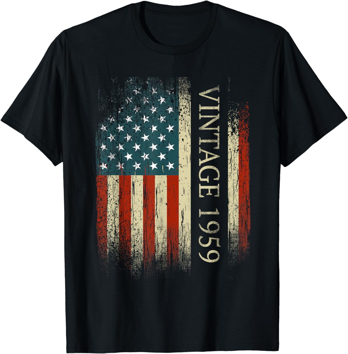 65th Birthday Vintage 1959 Usa Flag 65 Year Old Gifts Bday T-Shirt ...