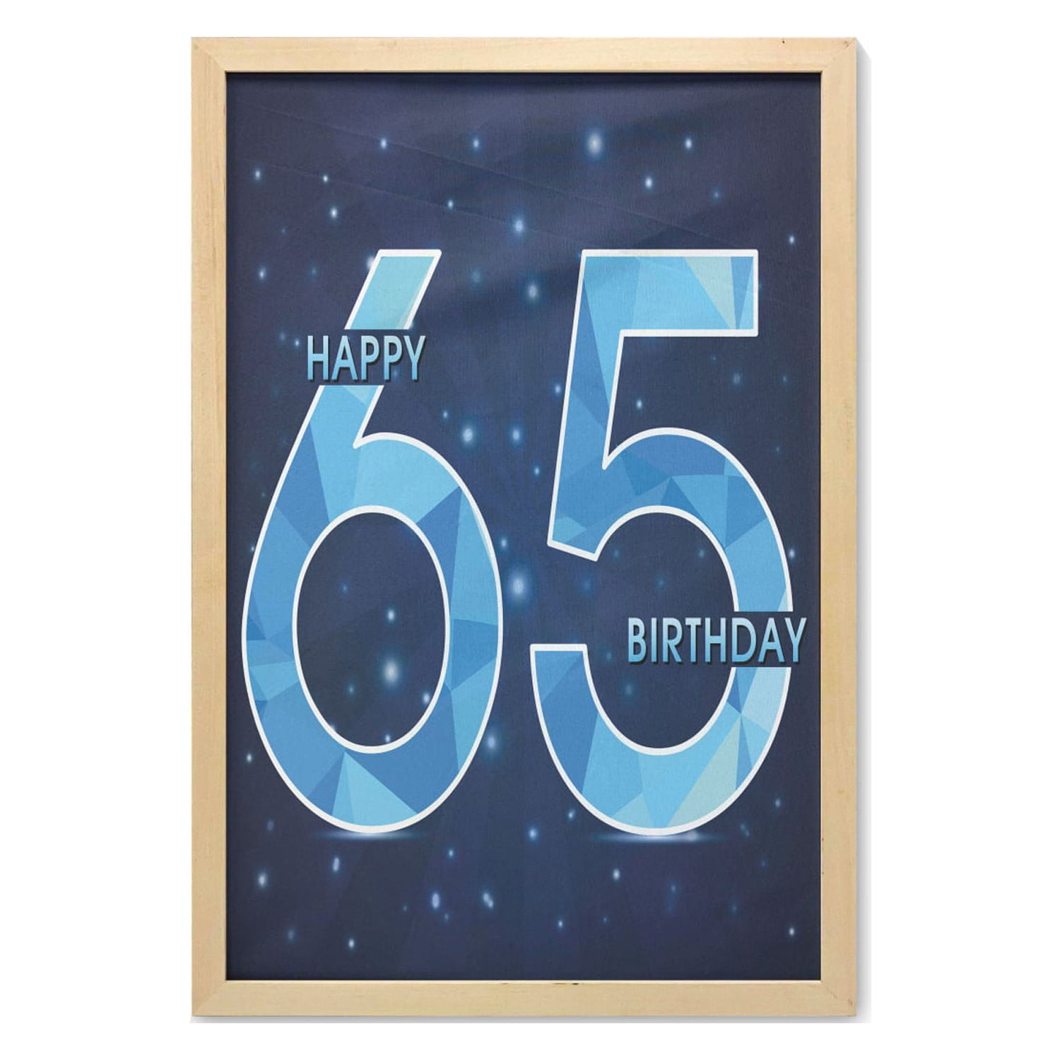 65th Birthday Wall Art with Frame, Modern Numbers on the Night Sky ...