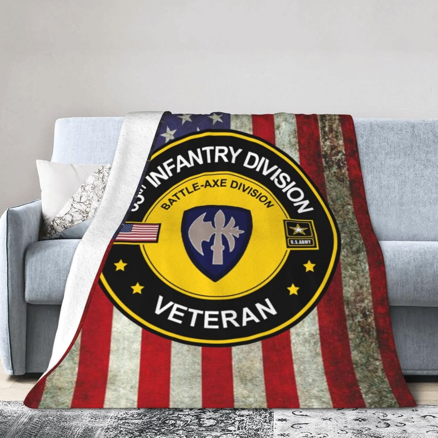 65th Infantry Division Veteran Blanket Sofa Bedding Ultra-Soft Micro ...