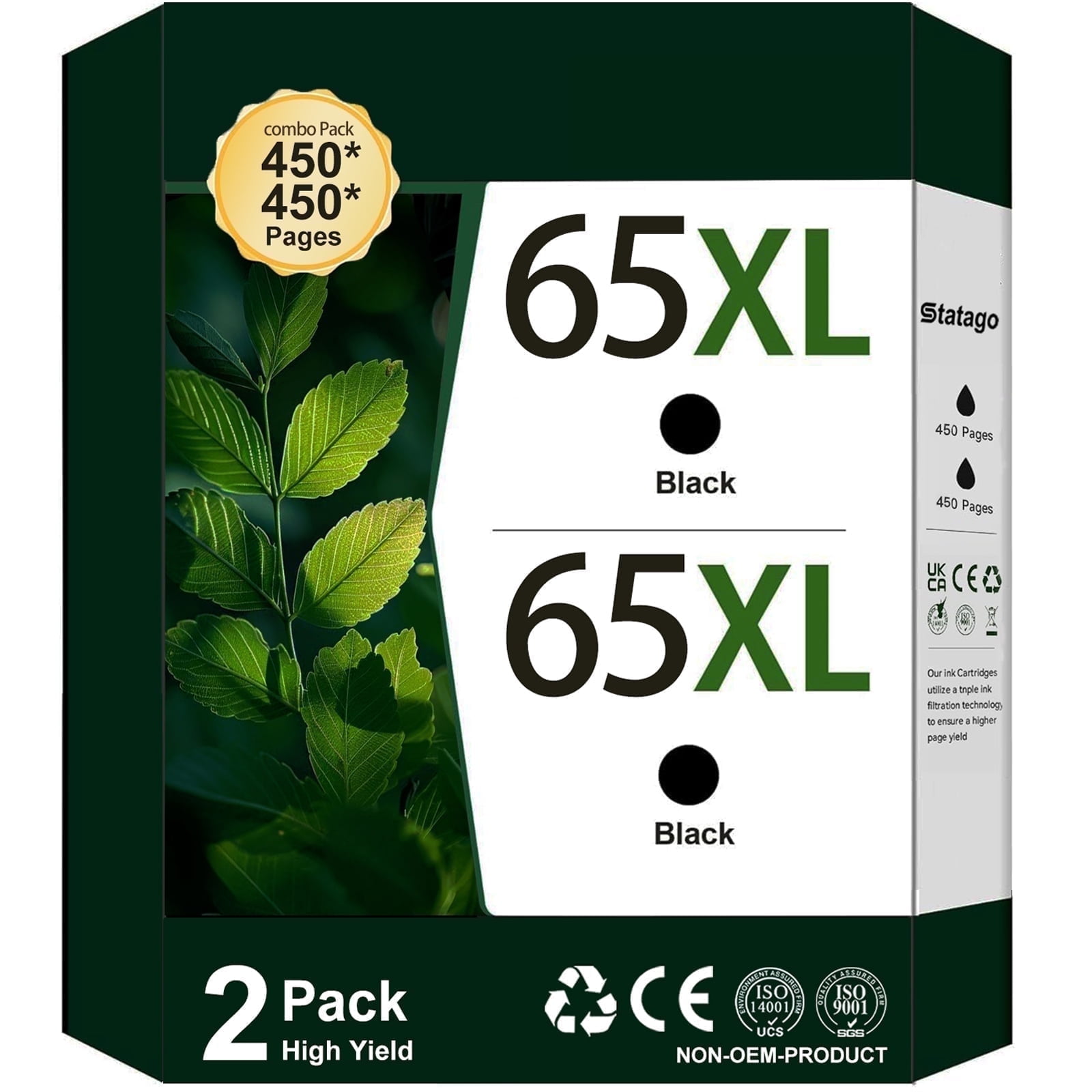 65XL Ink Cartridges Compatible for HP 65 Black Ink Cartridge or Envy ...