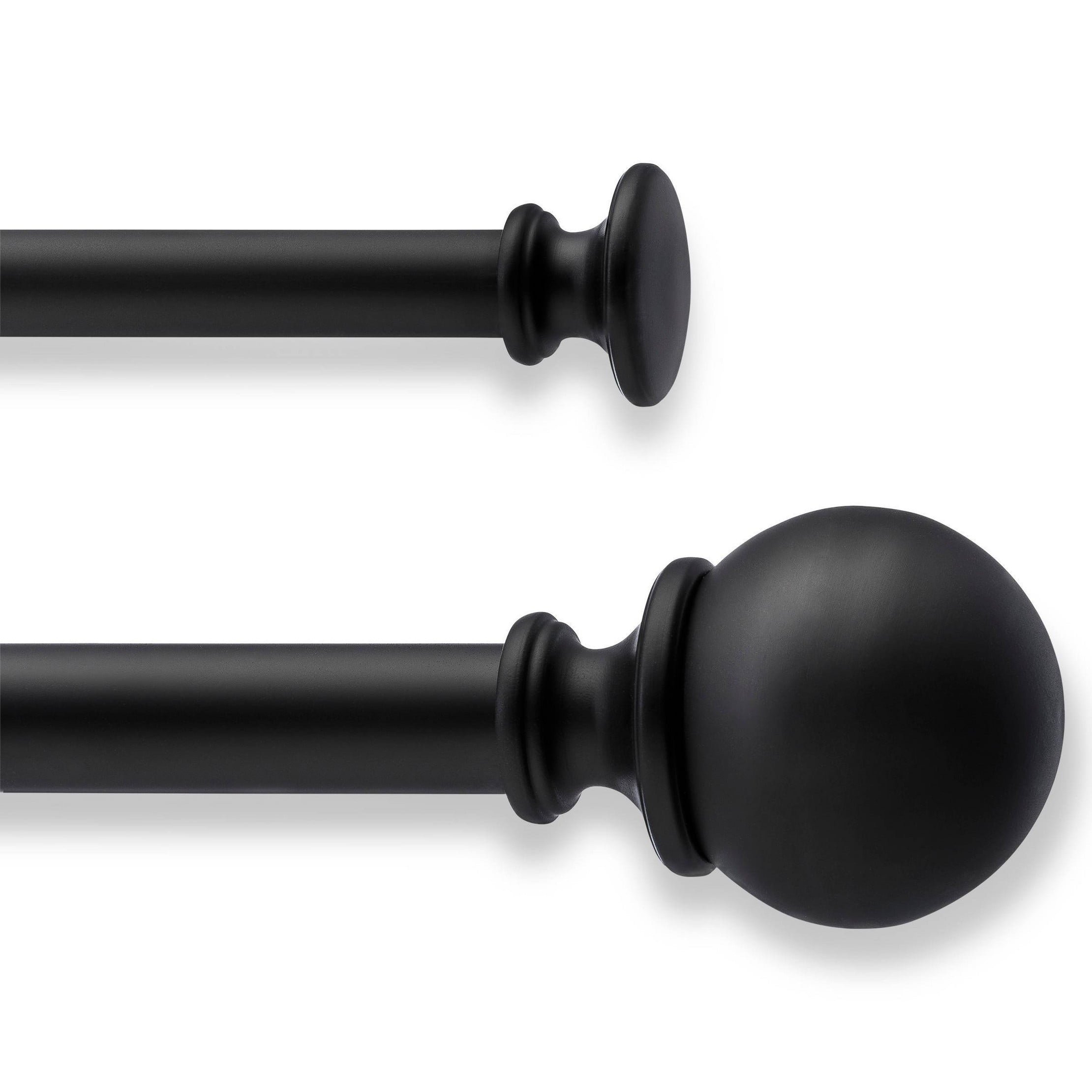 66"-120" Ball Double Curtain Rod Matte Black - Walmart.com
