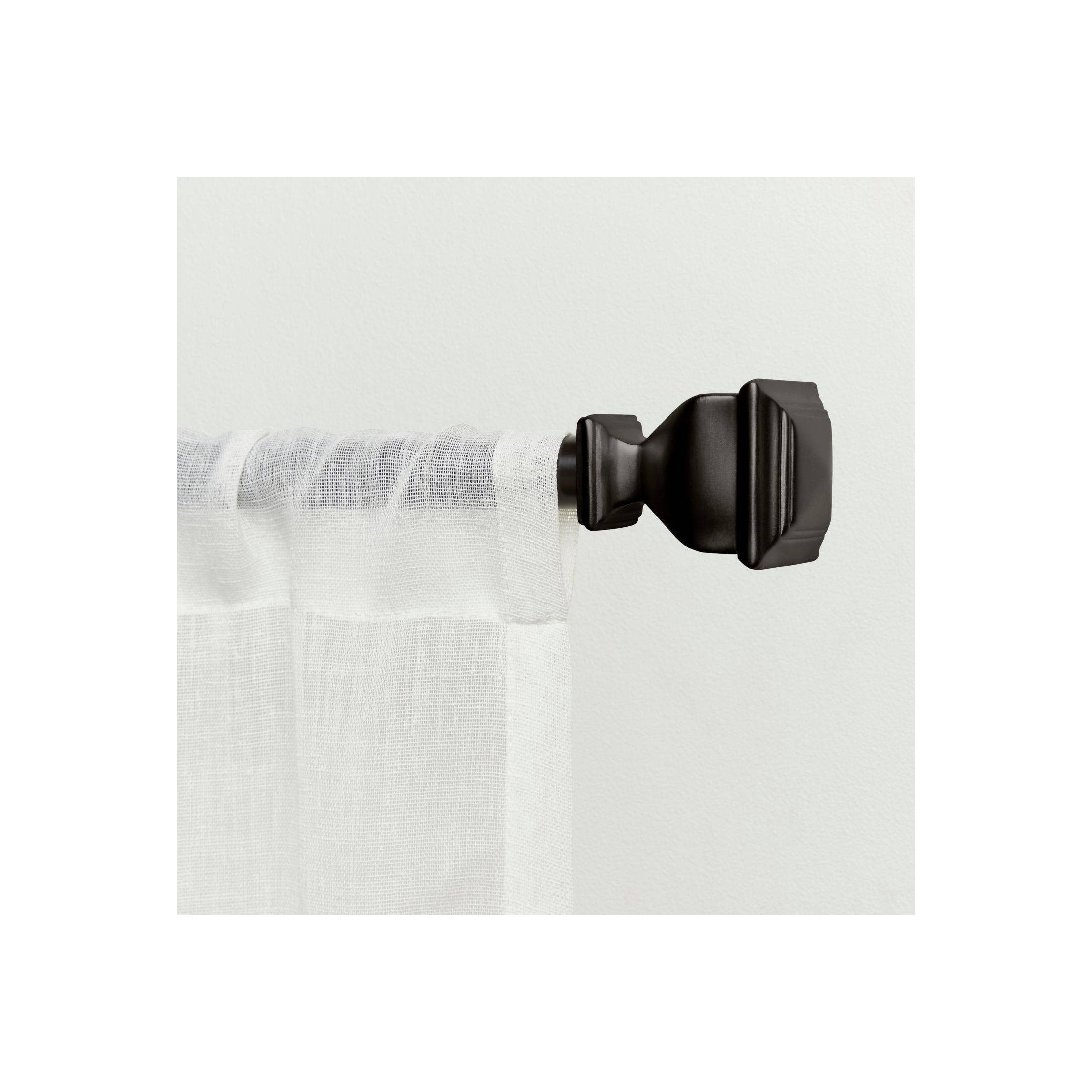 66"-120" Napoleon Curtain Rod - Matte Bronze: Adjustable Iron Rod, Flat ...