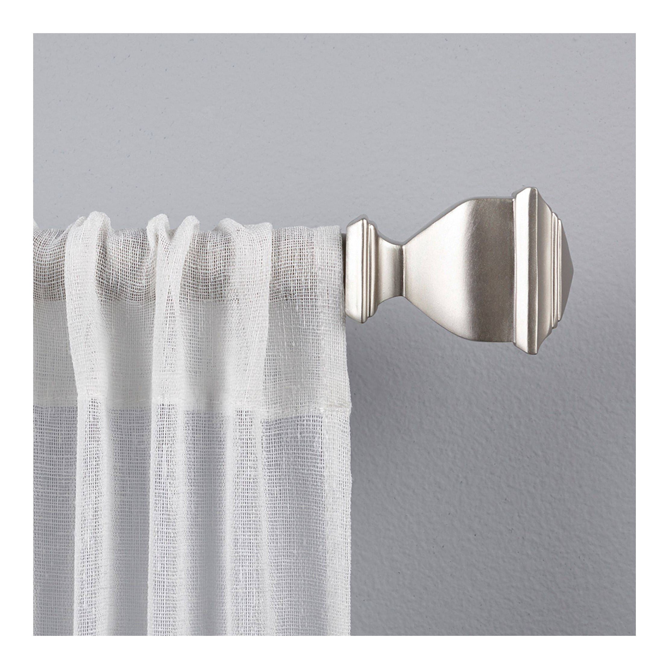 66"-120" Napoleon Curtain Rod - Matte Silver: Adjustable Iron Rod, Flat ...