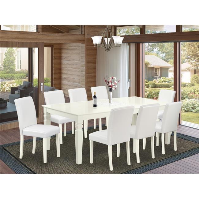 Logan 9-Piece Dining Set - 66-84 in. Extendable Table & 8 Parson Chairs ...