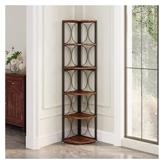 66.9" Corner Shelf Stand, Ladder Etagere Display Bookshelf, 5-Tier ...