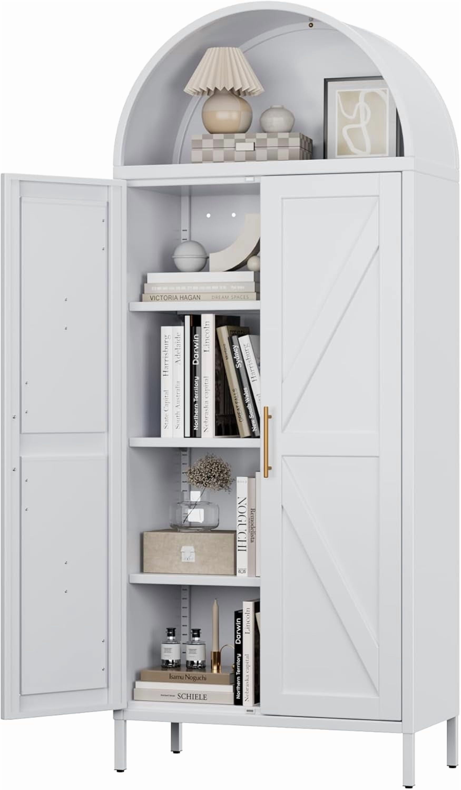 66.9''H Metal Arched Kitchen Pantry Cabinet,Arched Storage Cabinet,Arch ...
