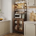 66.9" Tall Kitchen Pantry Cabinet with Power Outlets & LED Lights ...