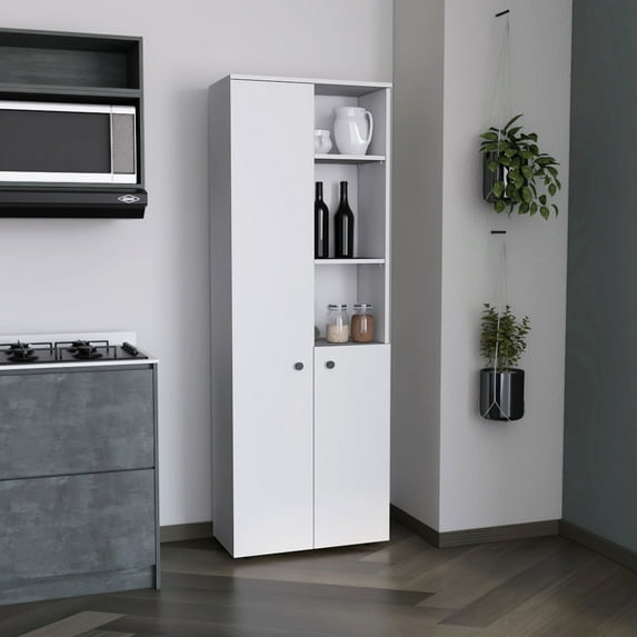 66.9-inch High 2-Door 5-Tier Storage Solution for Pantry Organization ...