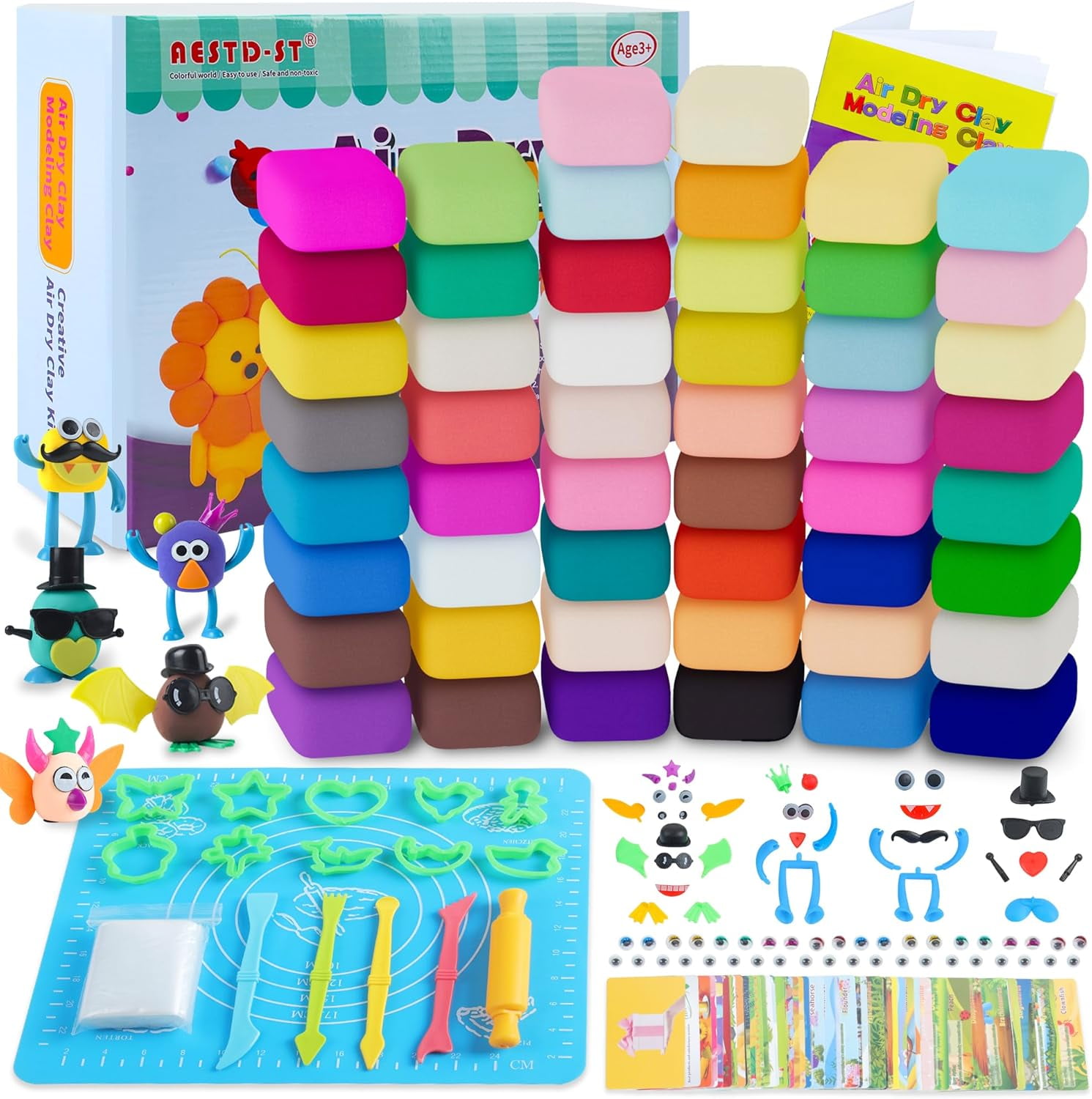 66 Colors of Air Dry Clay, Modeling Clay for Kids, DIY Model Magic Clay, Modeling Clay Kit with ...