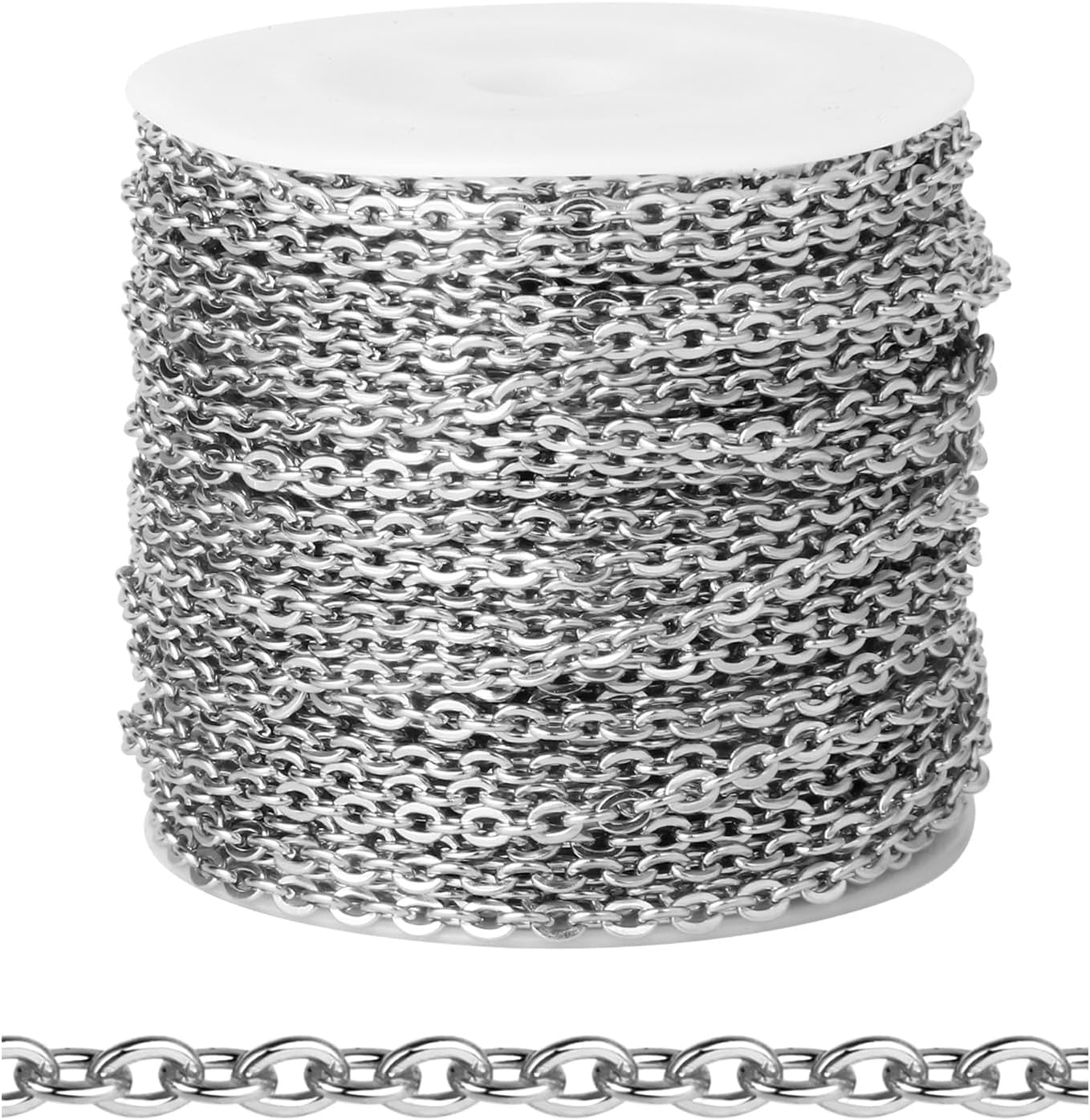 [66 FT] Stainless Steel Chains Bulk for Making, 3mm 304 Stainless Steel ...