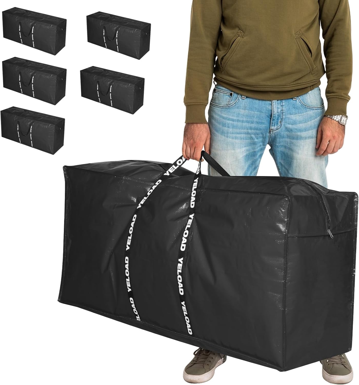 66 Gallon Extra Large Storage Bags 6 Pack – Black XXL Heavy Duty ...