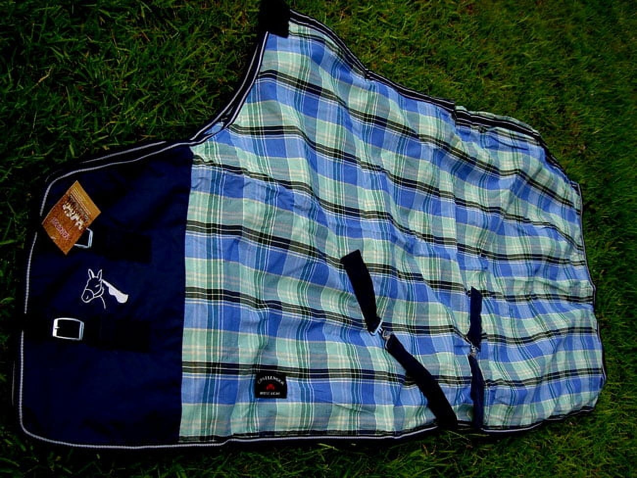 66" Horse Cotton Sheet Blanket Rug Summer Spring Blue Lime Green 5321 ...
