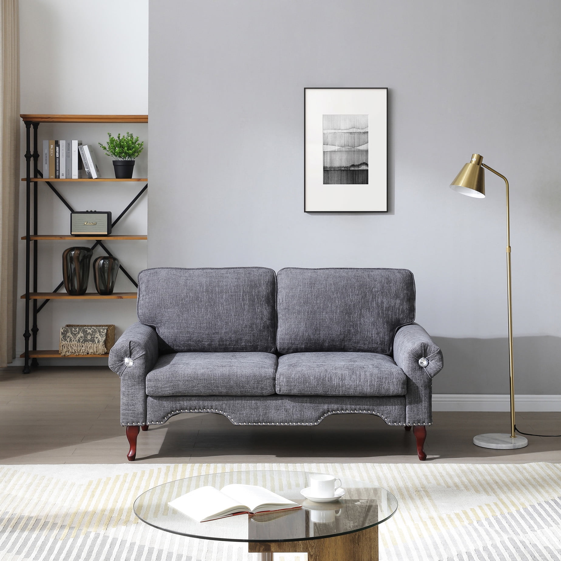 66-Inch Modern Linen Couch | For Various Use Cases | Fiber Foam and ...