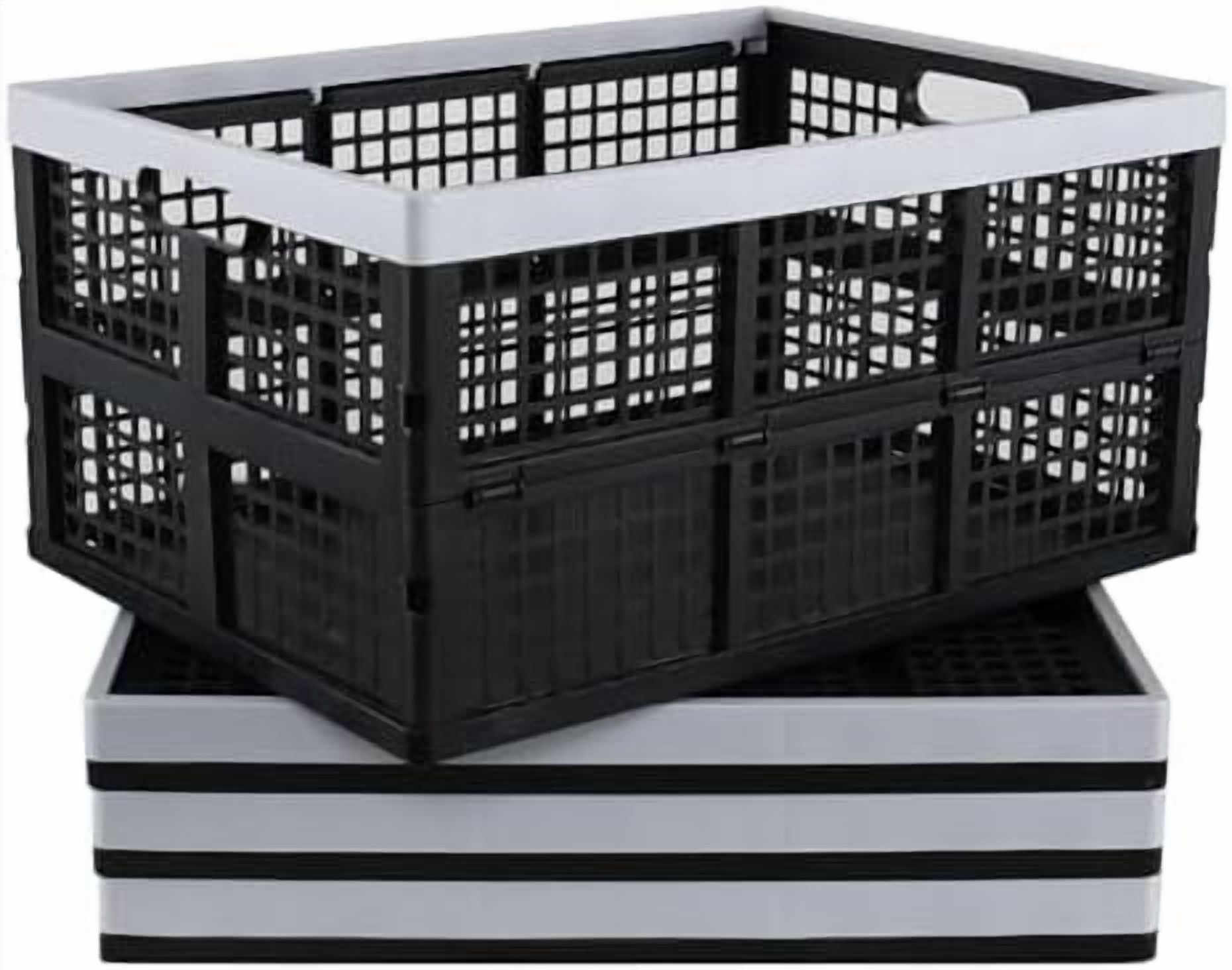 66 L Large Collapsible Storage Crate, Folding Stackable Storage Crates ...