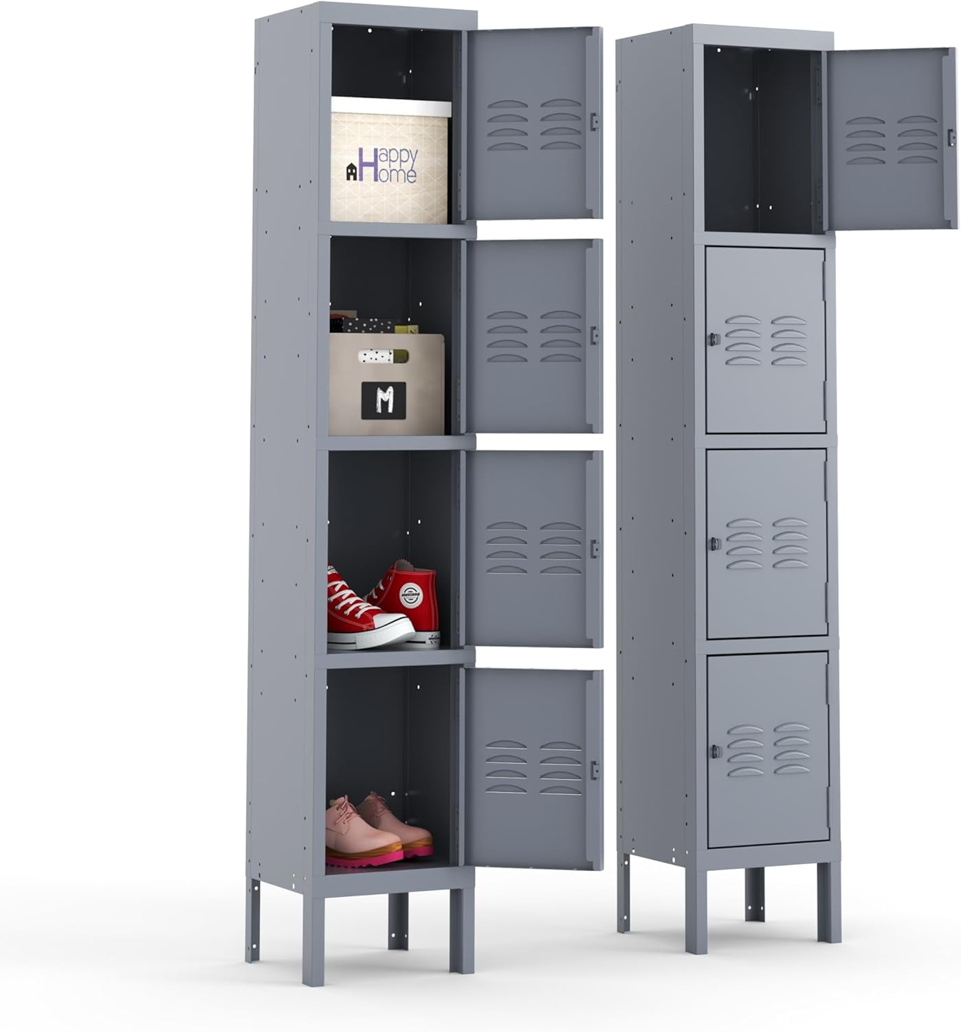 66" Metal Lockers for Employees Storage Locker with Doors and Shelves ...