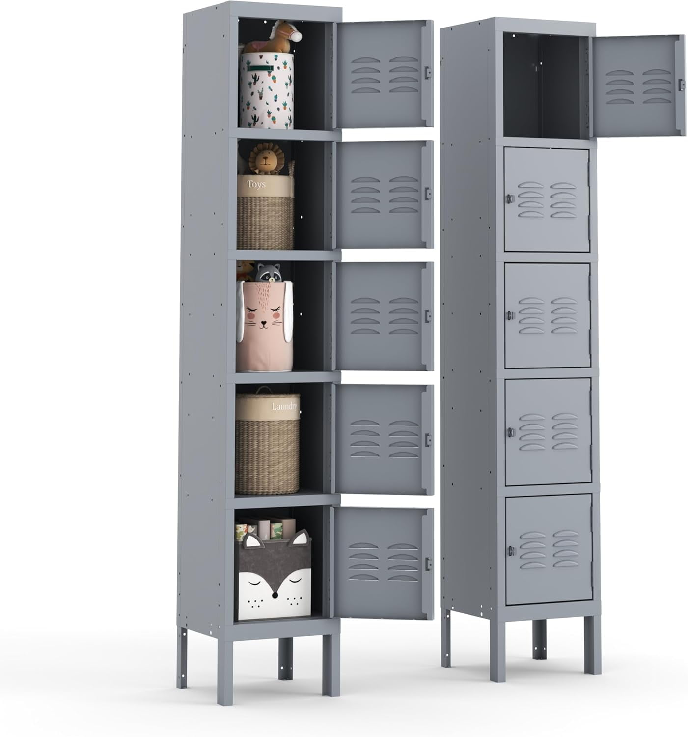 66" Metal Lockers for Employees Storage Locker with Doors and Shelves ...