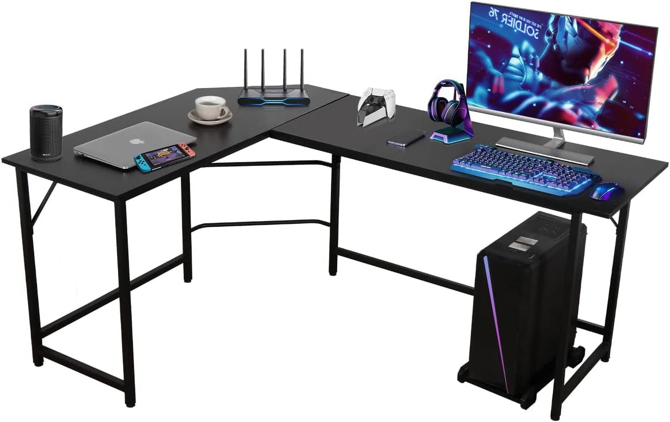 66" Modern L-Shaped Corner Computer Desk Home Office LaptopTable Gaming ...