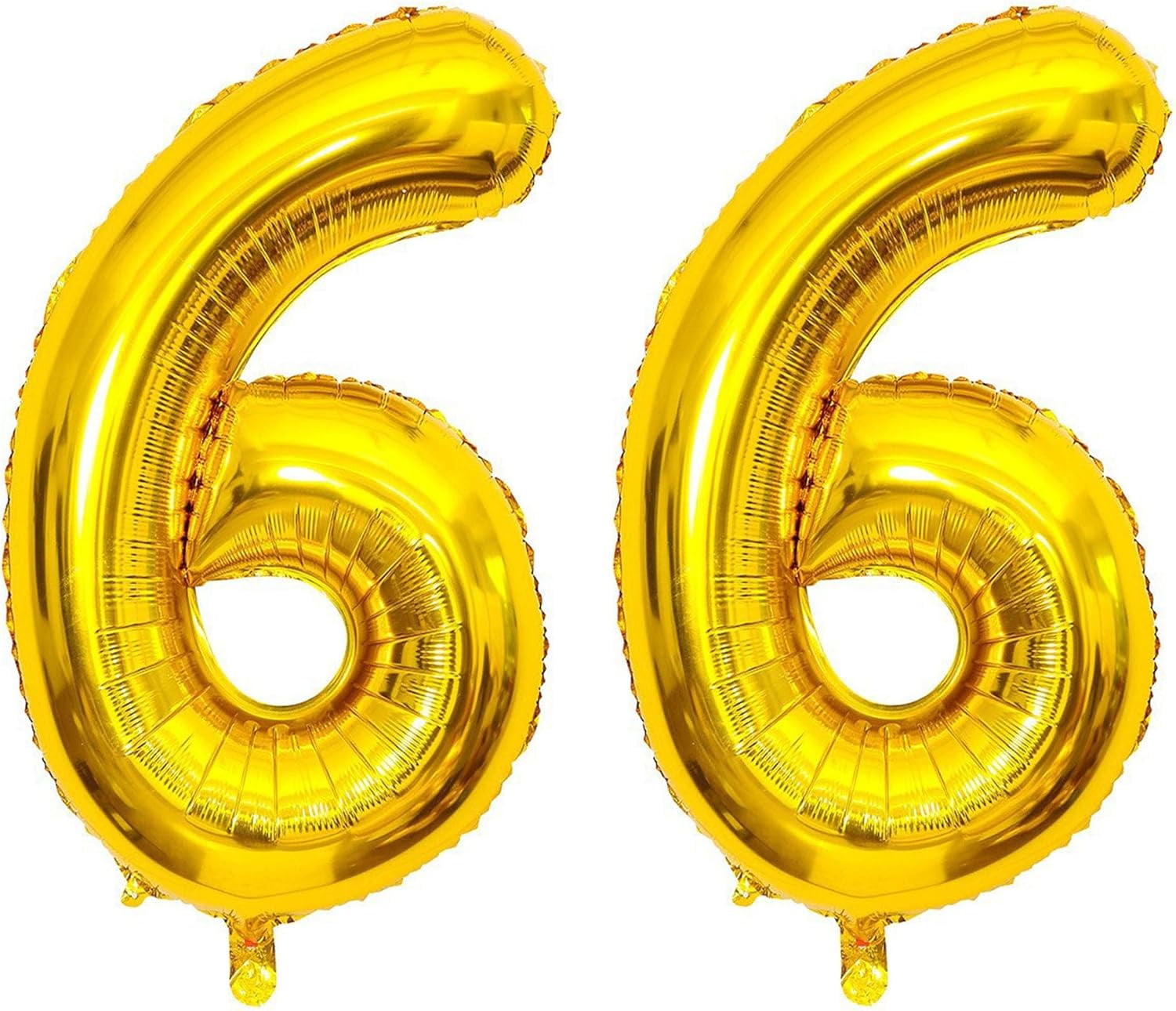 66 Number Balloons 40 Inch Gold Jumbo Foil Mylar Balloon for Women Men ...