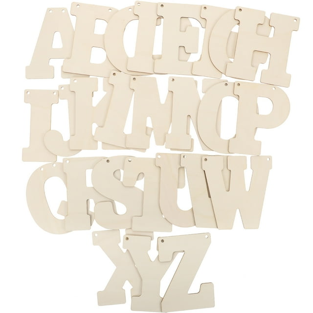66 Pcs Decor Unfinished Wood Letter Wooden Alphabet Letters Cursive ...