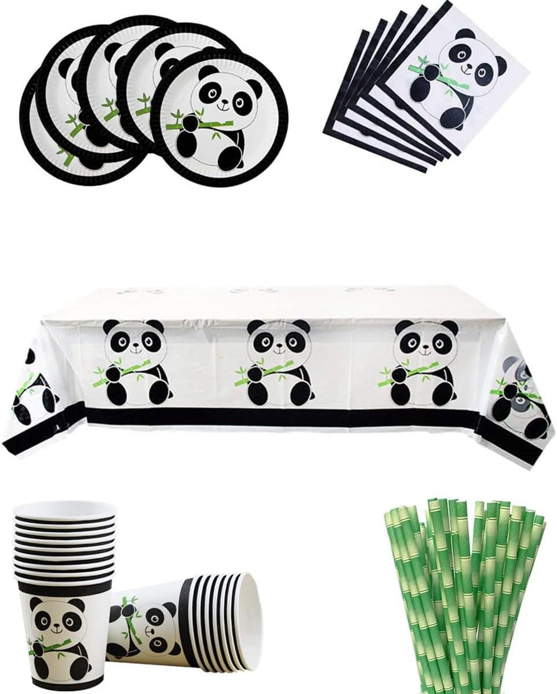 66 Pcs Panda Party Supplies, Panda Disposable Tableware Set with Plates ...